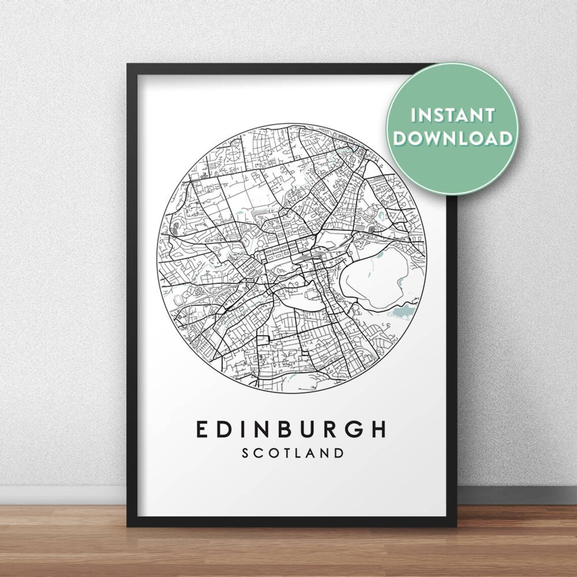 Edinburgh City Map Printable Street Map Art Edinburgh Map - Etsy UK