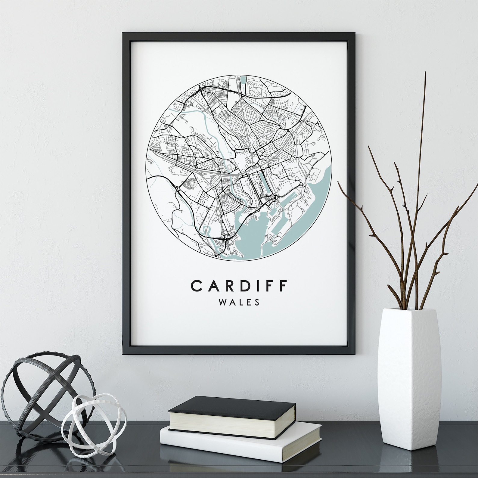 Cardiff City Map Print Street Map Art Cardiff Map Poster | Etsy UK