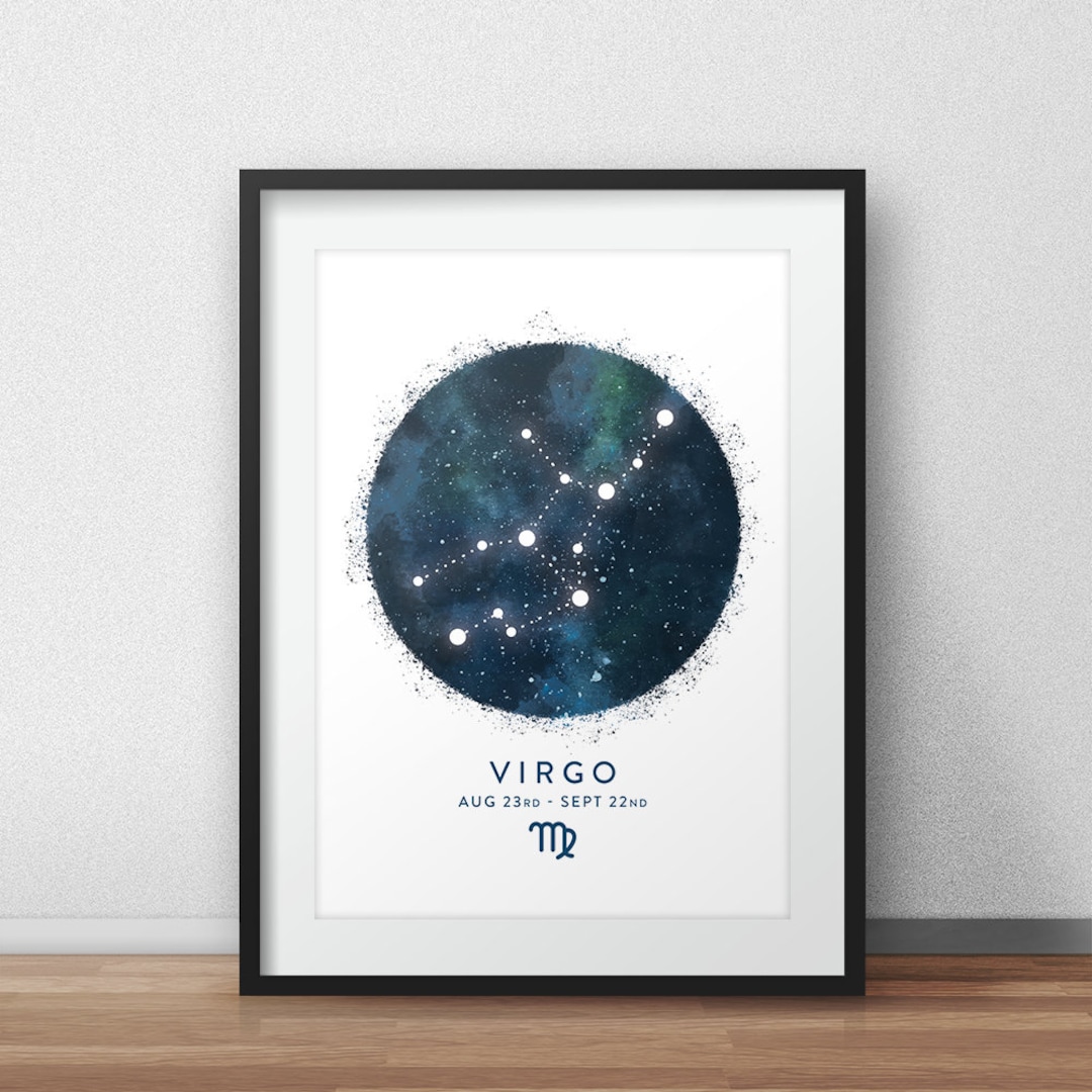 Virgo Constellation Art Print, Star Sign Print, Horoscope Print, Zodiac ...