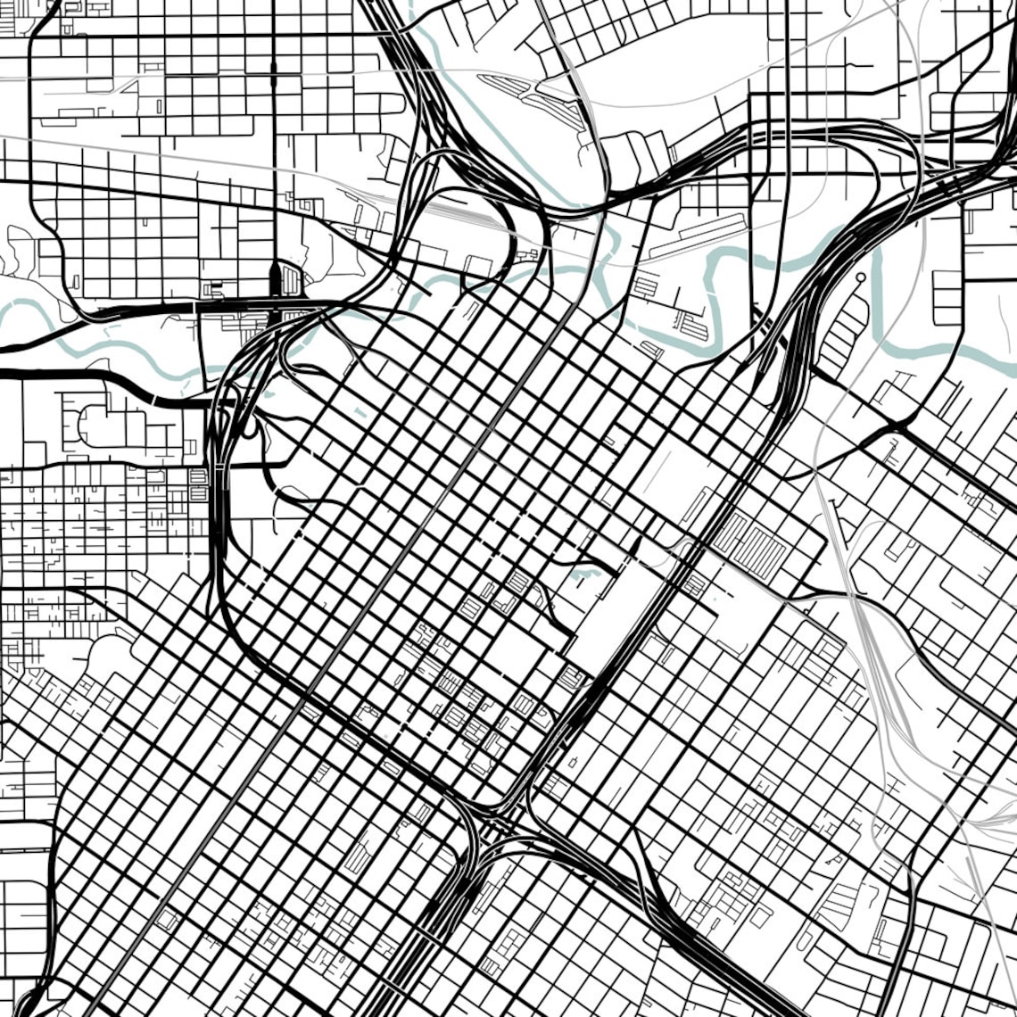 Houston City Map Printable Street Map Houston Map Print - Etsy