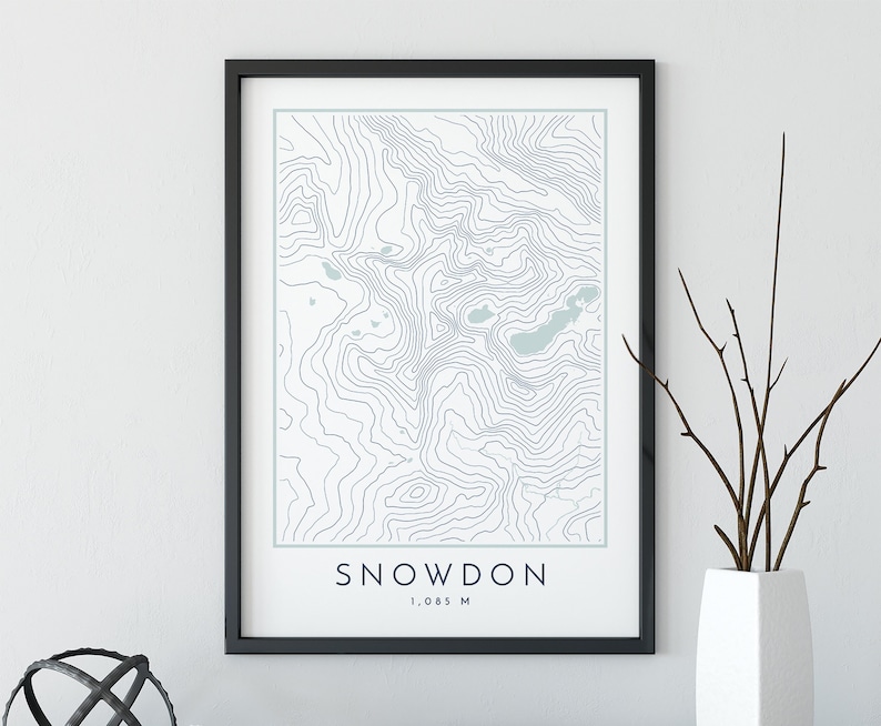 Snowdon Topographic Map Print Contour Lines Map Print - Etsy UK