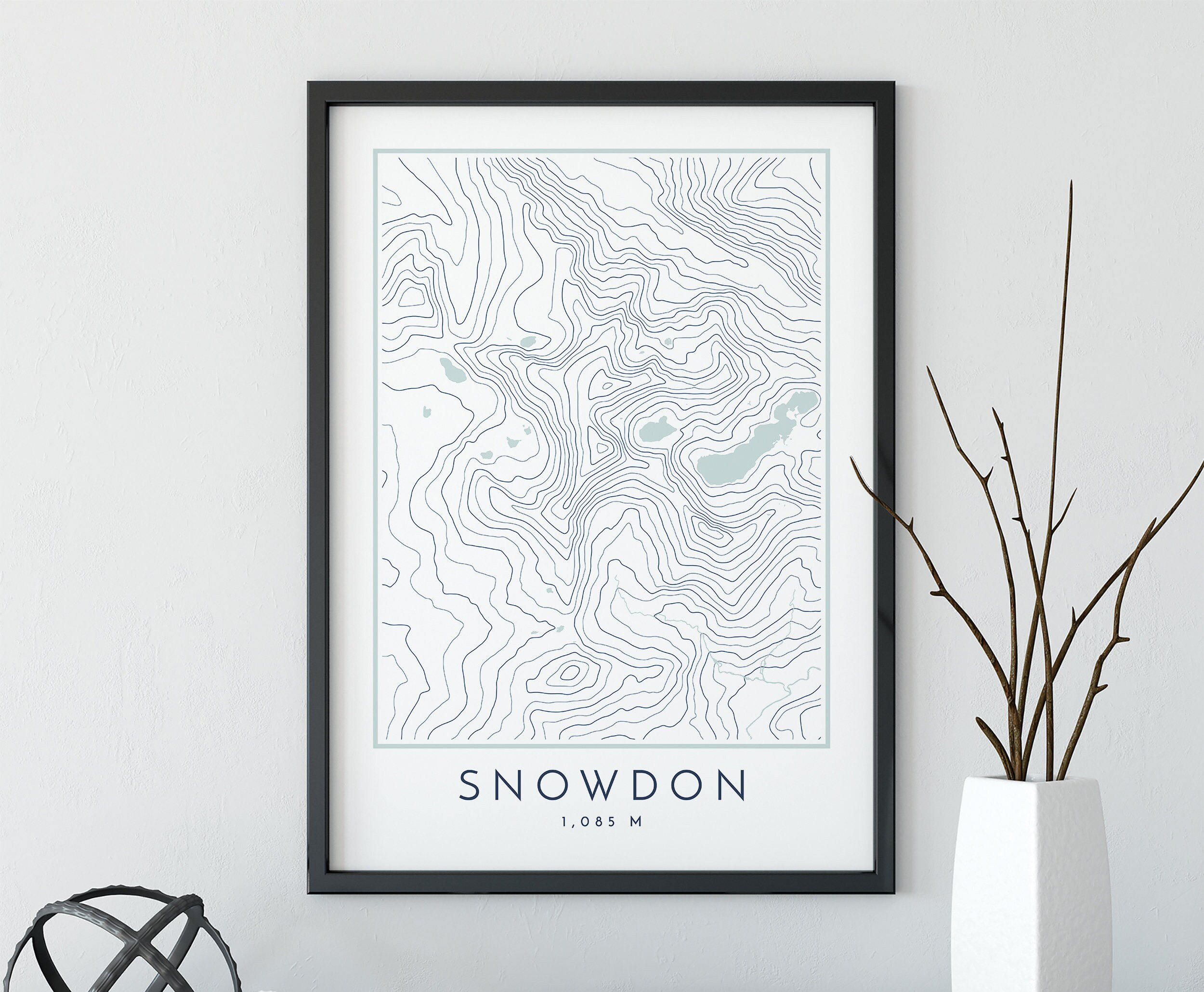 Snowdon Topographic Map Print Contour Lines Map Print - Etsy UK