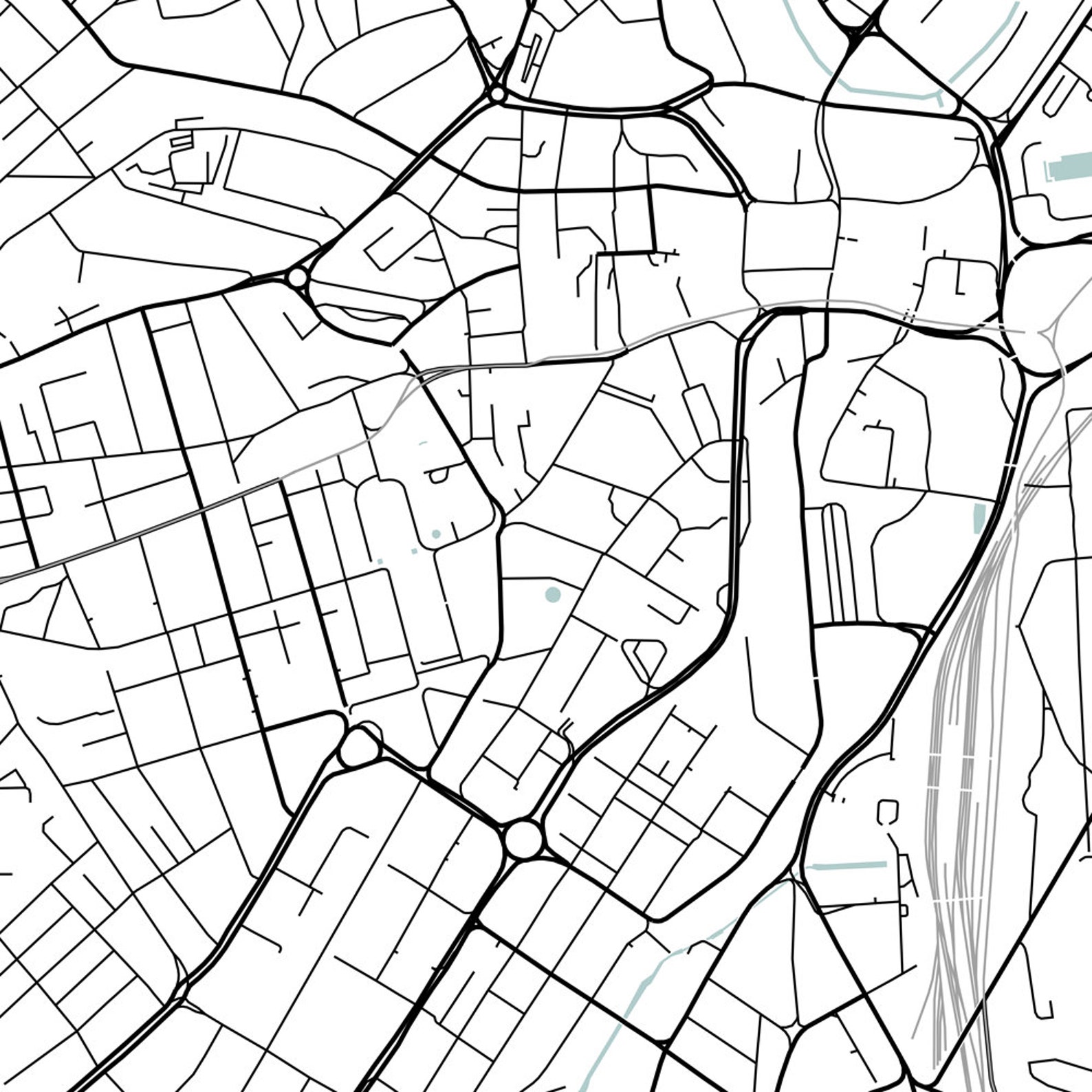 Sheffield City Map Printable, Street Map Art, Sheffield Map Print, City ...