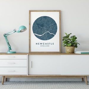 Newcastle City Map Print, Street Map Art, Newcastle Map Poster ...