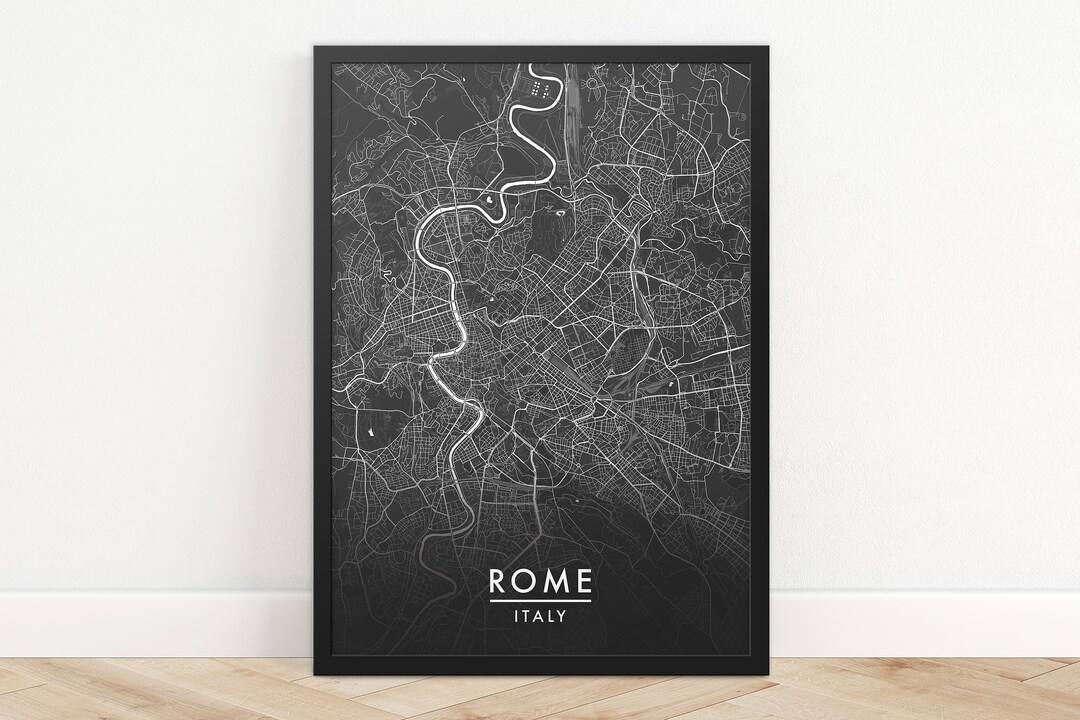 Rome City Map Print, Street Map Art, Rome Map Poster, Rome Map Print ...