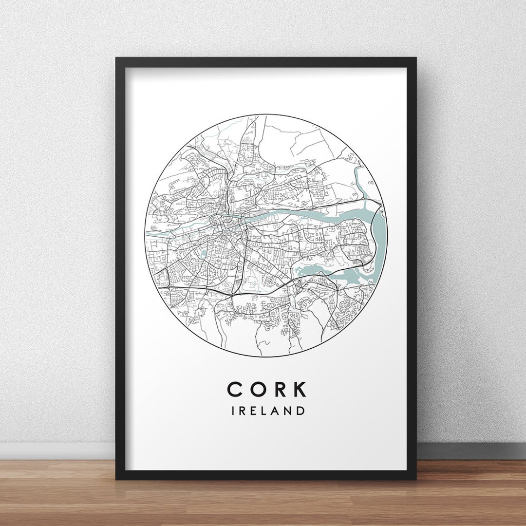 Cork City Map Print, Street Map Art, Cork Map Poster, Cork Map Print ...