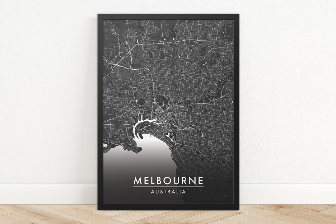Melbourne City Map Print, Street Map Art, Melbourne Map Poster ...