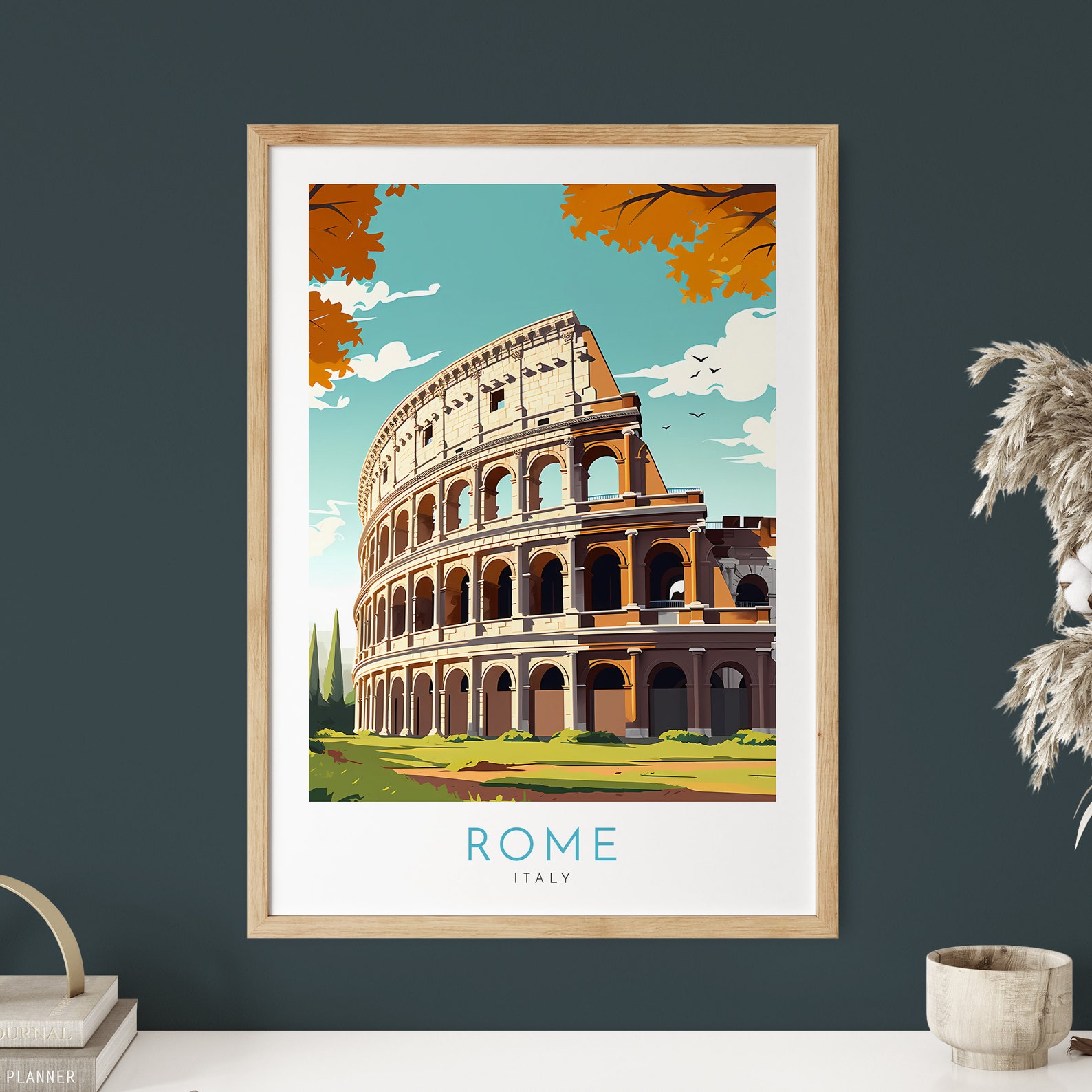 Rome Travel Poster Wall Art Print Rome Poster Italy Print Colosseum Art ...