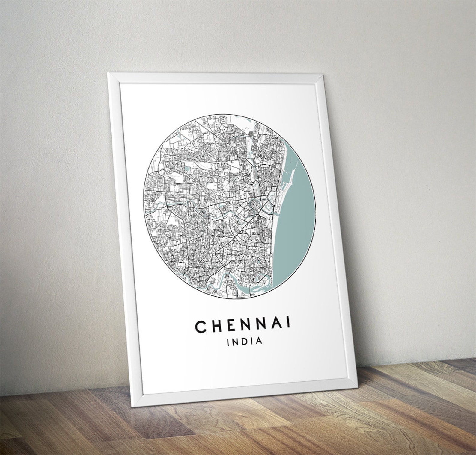 Chennai City Map Printable Street Map Art Chennai Map Print - Etsy