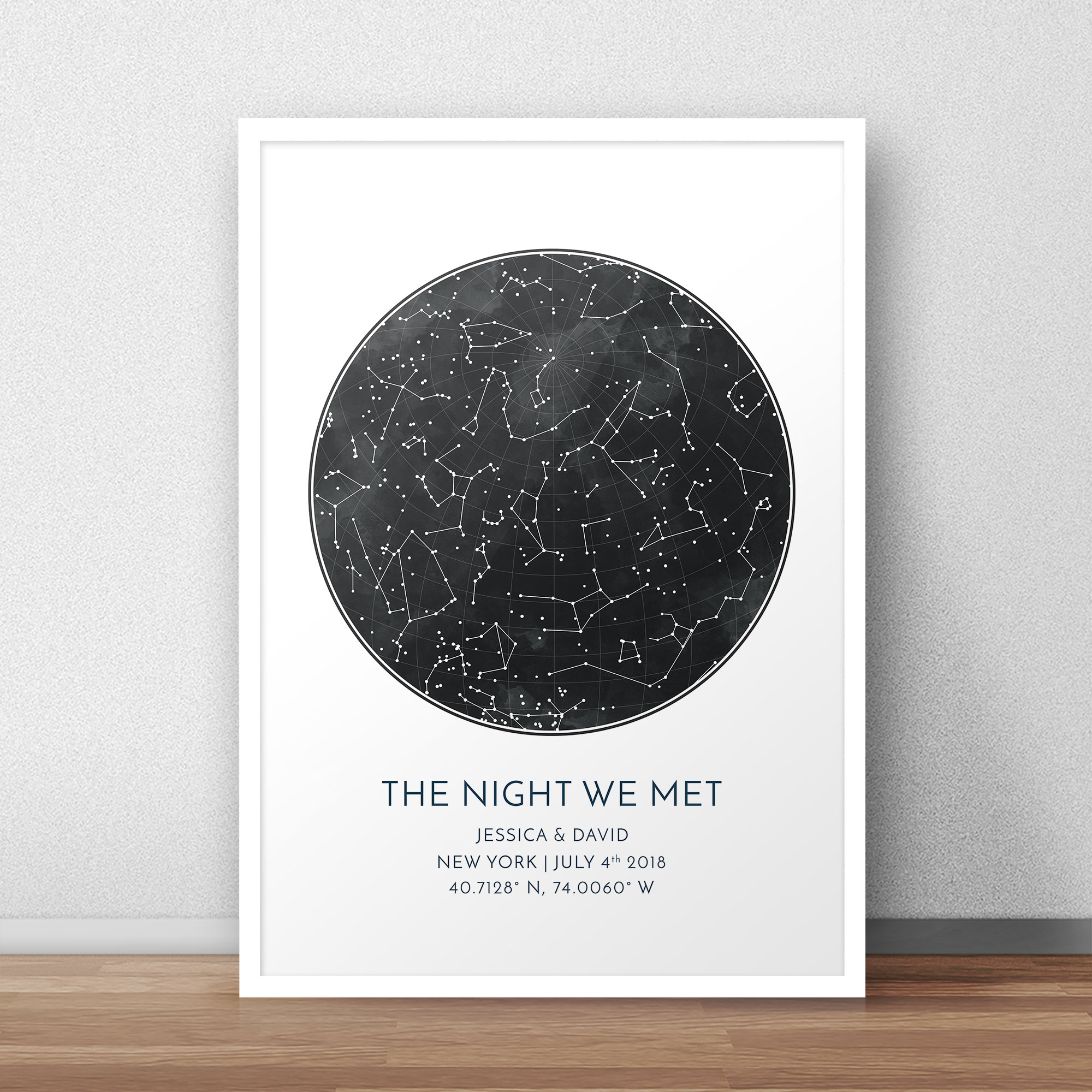 Framed Custom Star Map Print Anniversary Gift Night Sky - Etsy UK