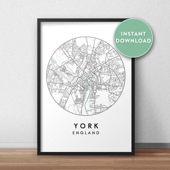 York City Map Printable Street Map Art York Map Print City | Etsy UK