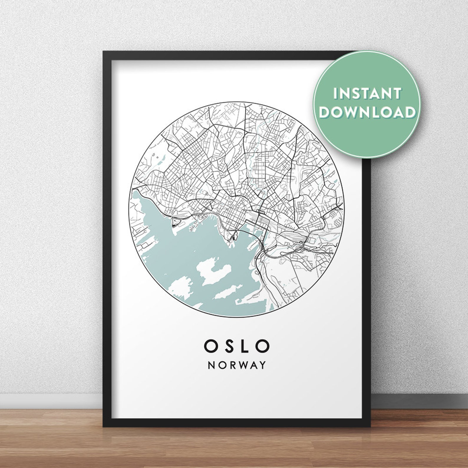 Oslo City Map Printable Street Map Art Oslo Map Print City - Etsy UK