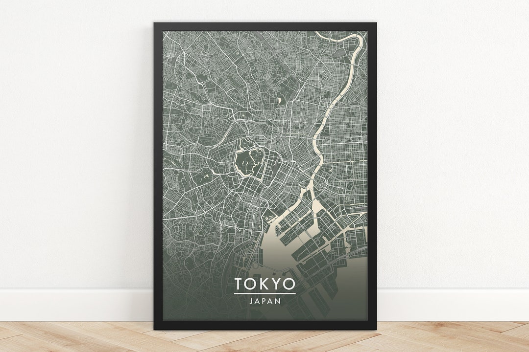 Tokyo City Map Print, Street Map Art, Tokyo Map Poster, Tokyo Map Print ...