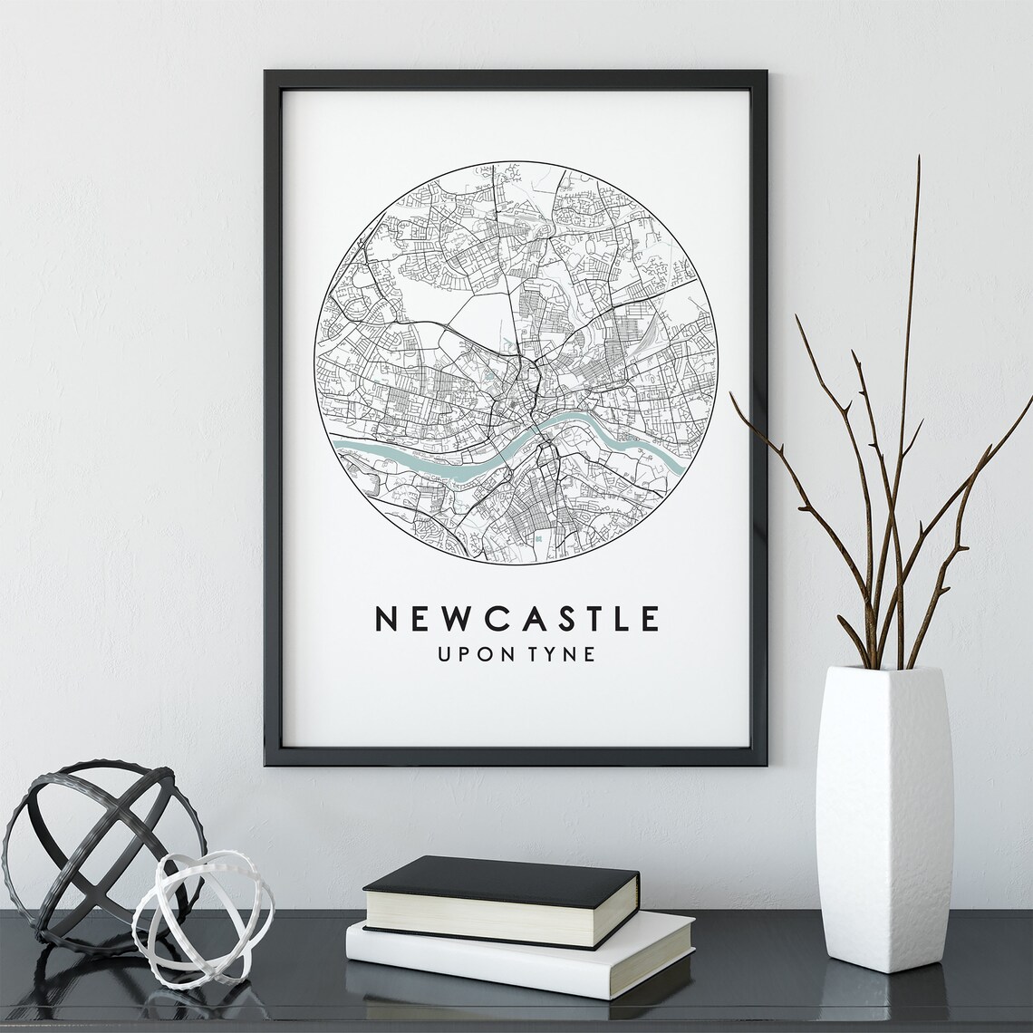 Newcastle City Map Print Street Map Art Newcastle Map - Etsy UK