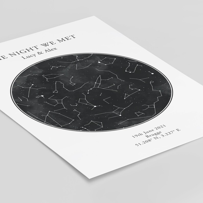Custom Star Map Print Anniversary Gift Night Sky Print Star - Etsy