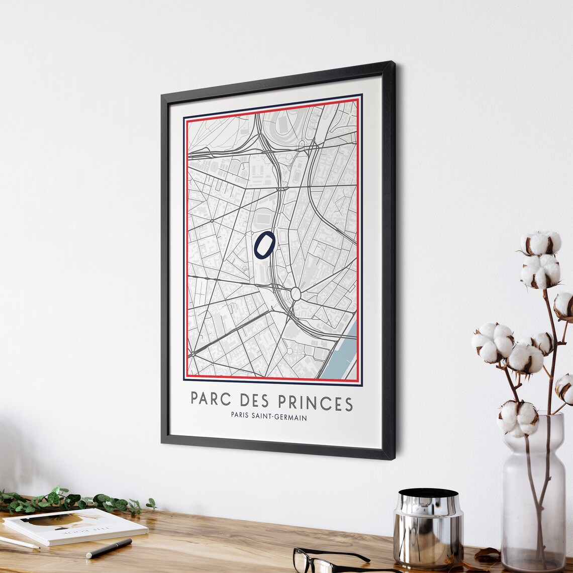 Parc Des Princes Stadium Map Print, Paris Saint-germain Print, Football ...