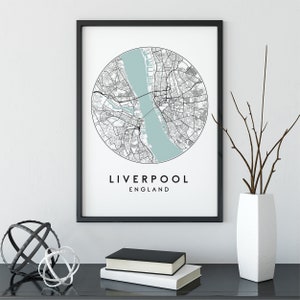 Liverpool City Map Print, Street Map Art, Liverpool Map Poster ...