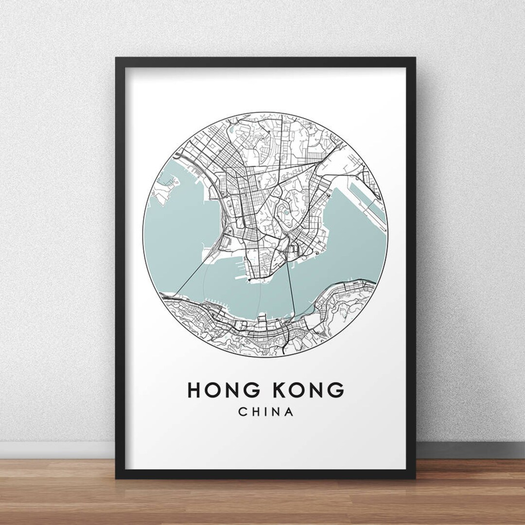 Hong Kong Map City Print, Street Map Art, Hong Kong Map Poster, Hong ...
