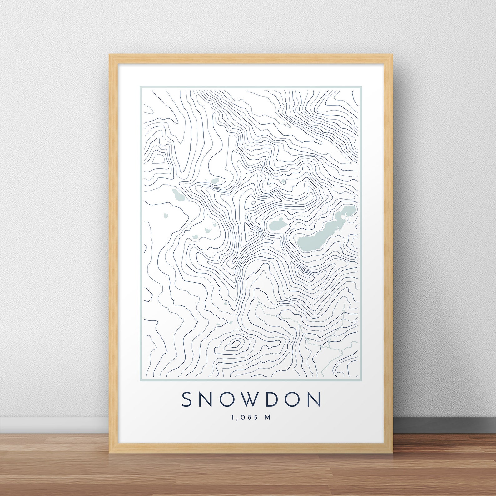 Snowdon Topographic Map Print, Contour Lines Map Print, Snowdon Print ...
