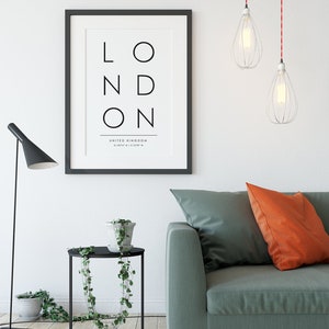 London City Print, London Poster, Typography Print, London Print ...