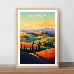 Tuscany Travel Poster Wall Art Print Tuscany Poster Italy Print Tuscany ...