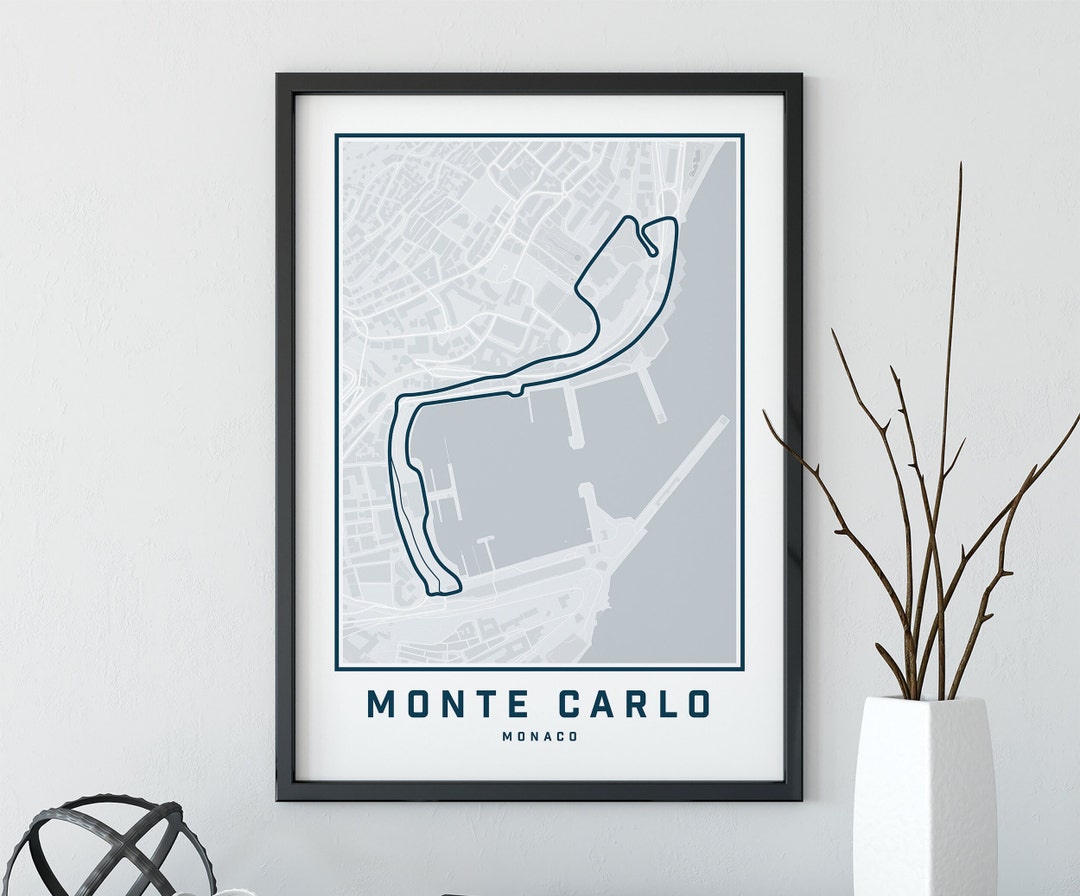 Monaco Formula 1 Map Print, F1 Poster, Formula 1 Prints, Motorsport ...
