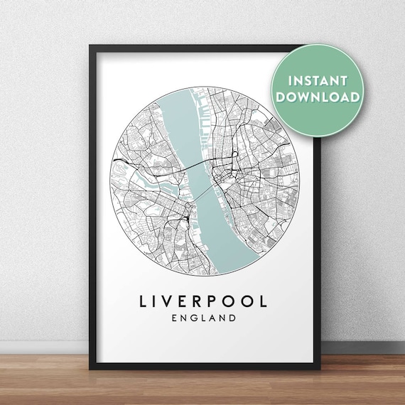 Liverpool City Map Printable Street Map Art Liverpool Map | Etsy Ireland
