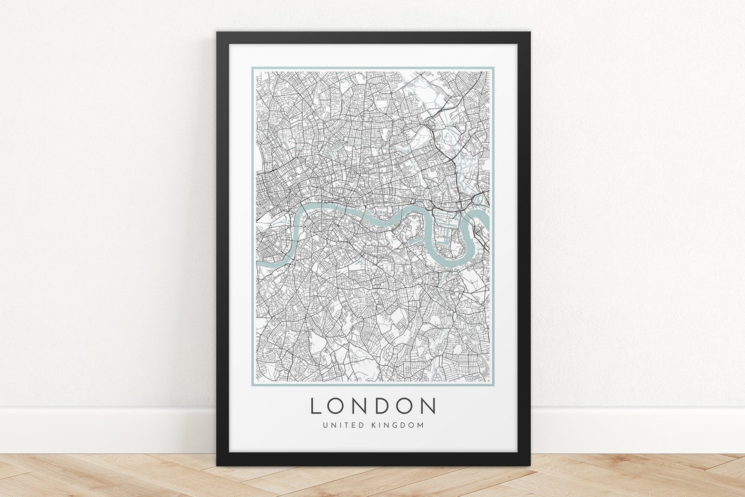 London City Map Print, Street Map Art, London Map Poster, London Map ...