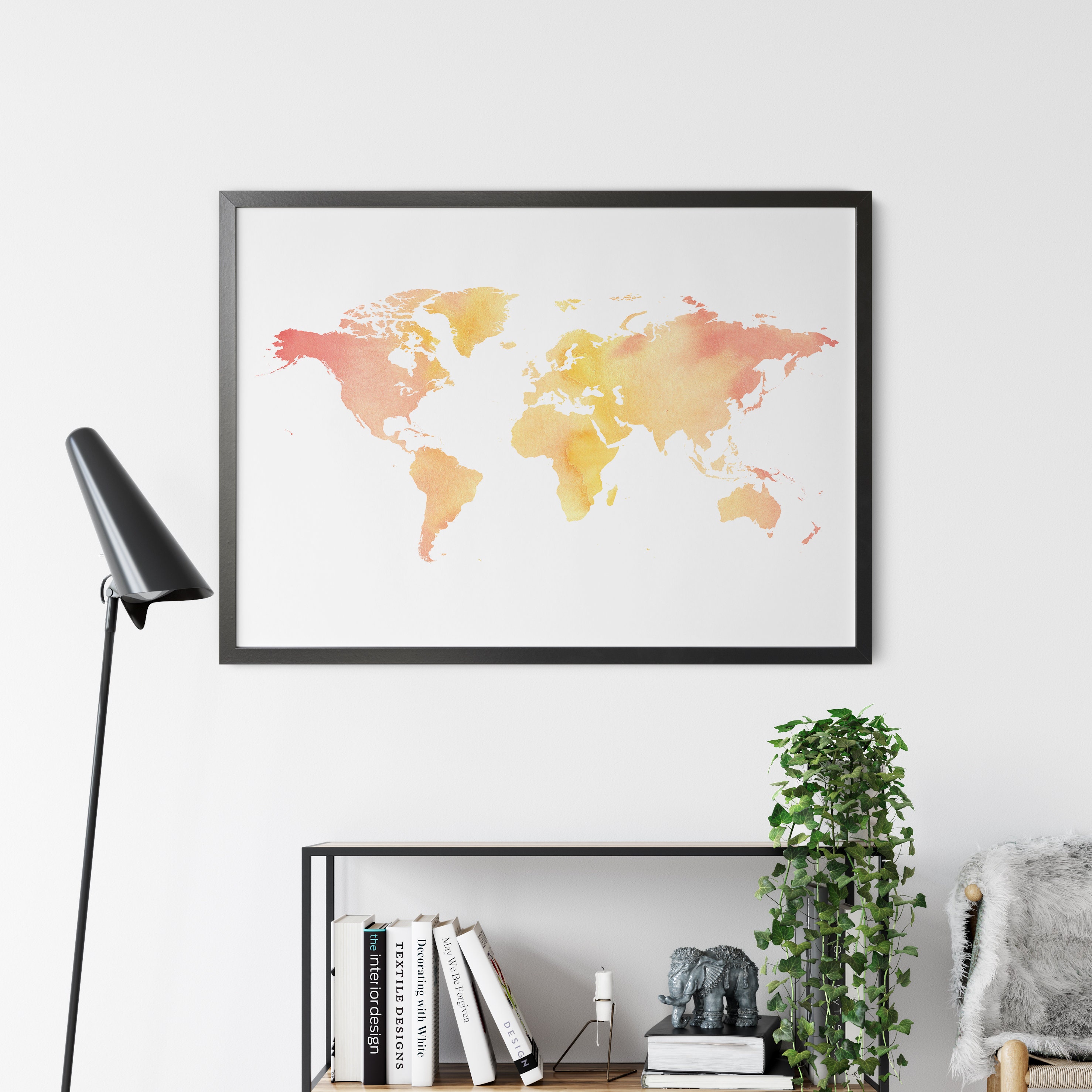 World Map Watercolour Print Watercolor Map Art World Map - Etsy UK