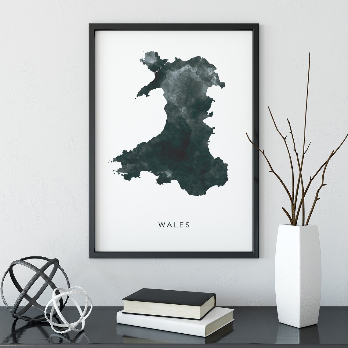 Wales Map Watercolour Print, Watercolor Map Art, Wales Map Poster ...