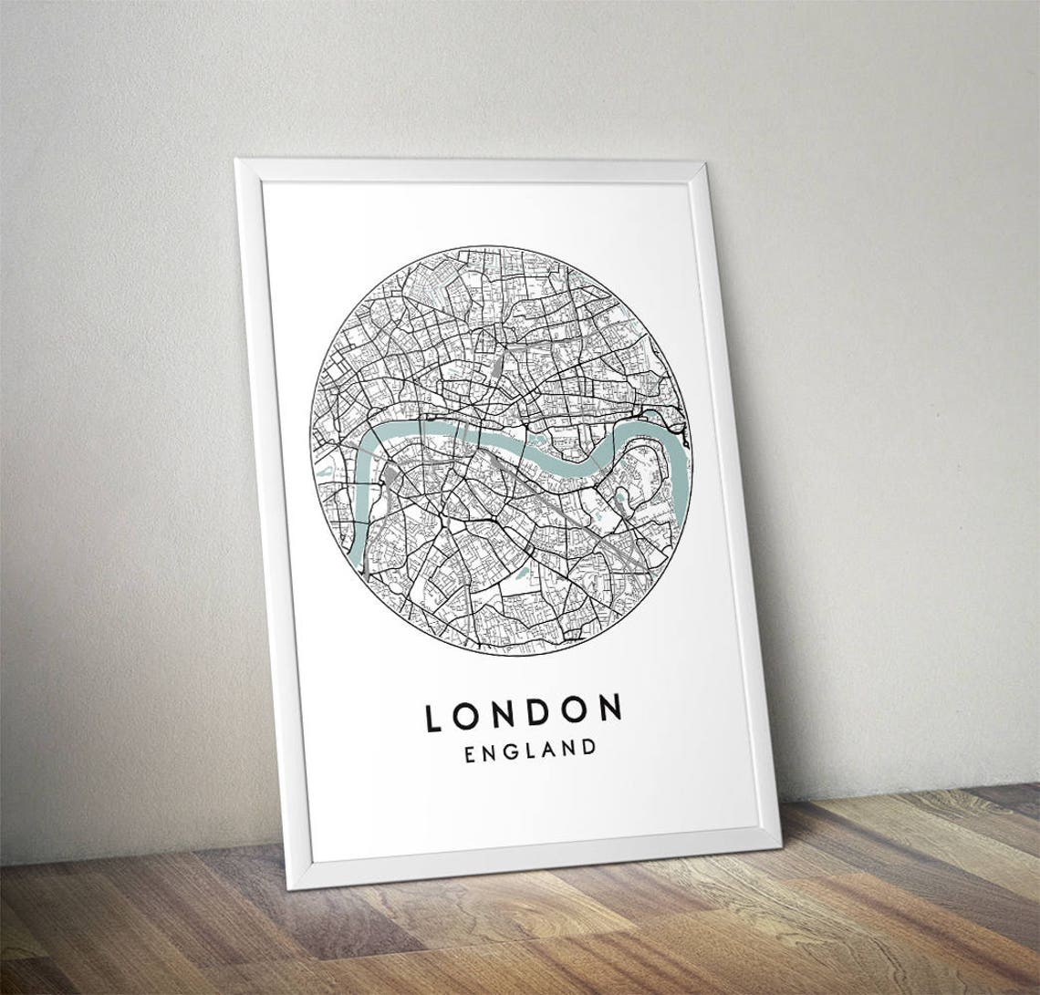 London City Map Printable Street Map Art London Map Print | Etsy