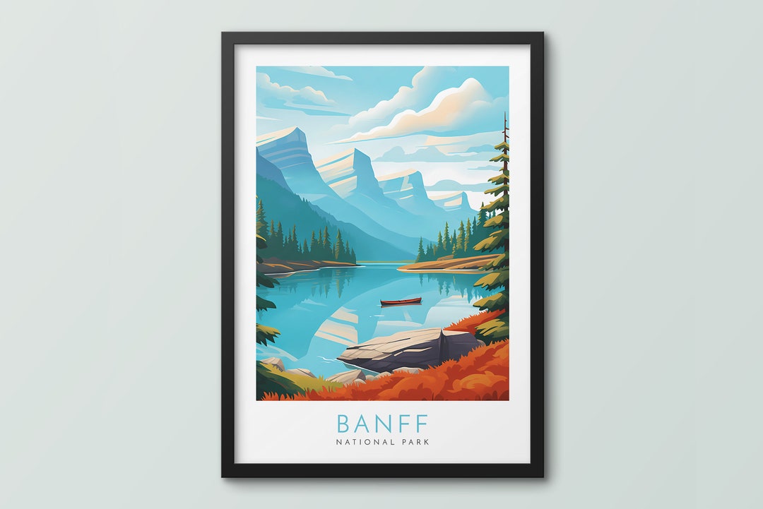 Banff National Park Travel Poster Wall Art Print Banff Poster Banff ...