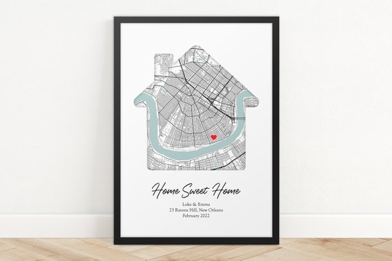 Personalised Map Print New Home Map Print New Home Gift - Etsy