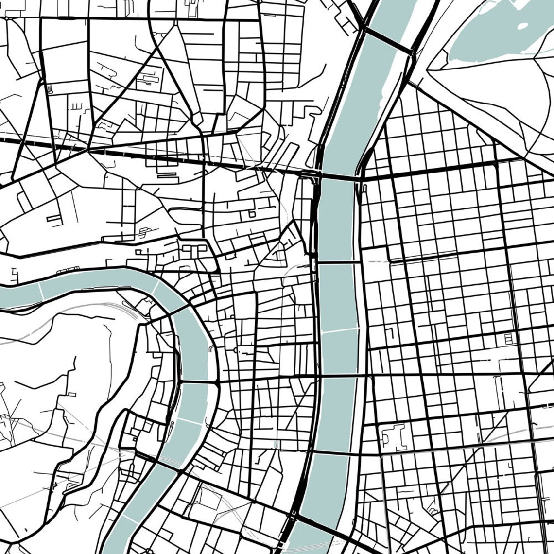 Lyon City Map Printable Street Map Art Lyon Map Print City - Etsy Singapore