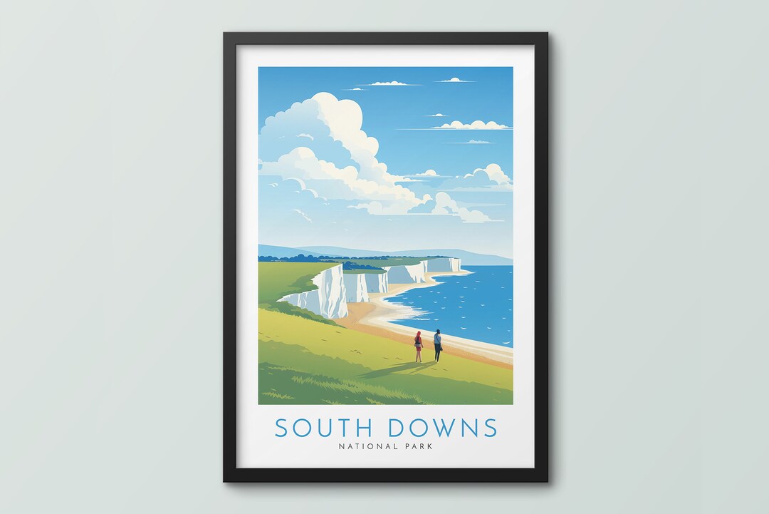South Downs National Park Travel Poster Wall Art Print South Downs ...