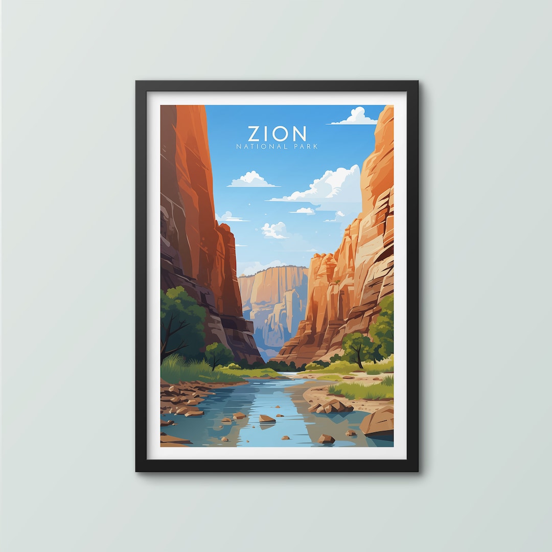 Zion National Park Travel Poster Wall Art Print Zion Poster Zion Print ...