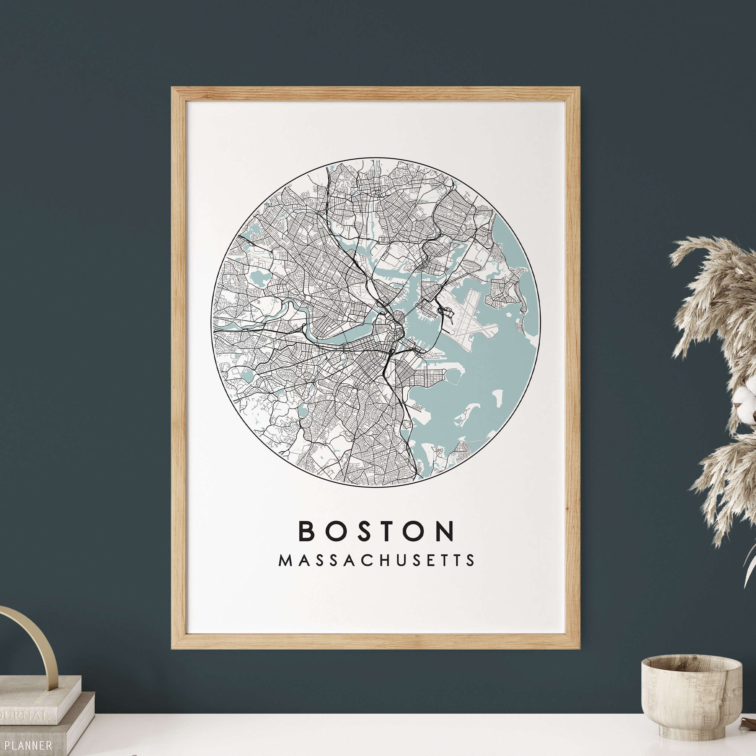 Boston City Map Print, Street Map Art, Boston Map Poster, Boston Map ...