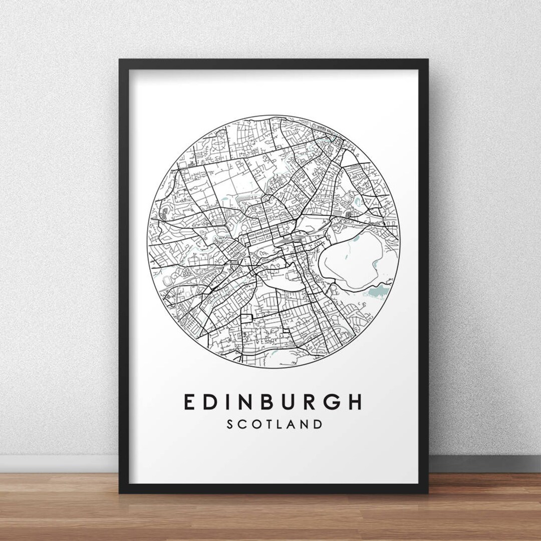 Edinburgh City Map Print, Street Map Art, Edinburgh Map Poster ...