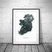 Ireland Map Watercolour Print, Watercolor Map Art, Ireland Map Poster ...