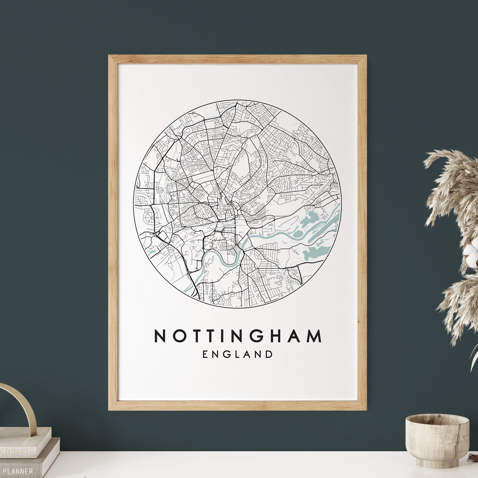 Nottingham City Map Print Street Map Art Nottingham Map | Etsy UK