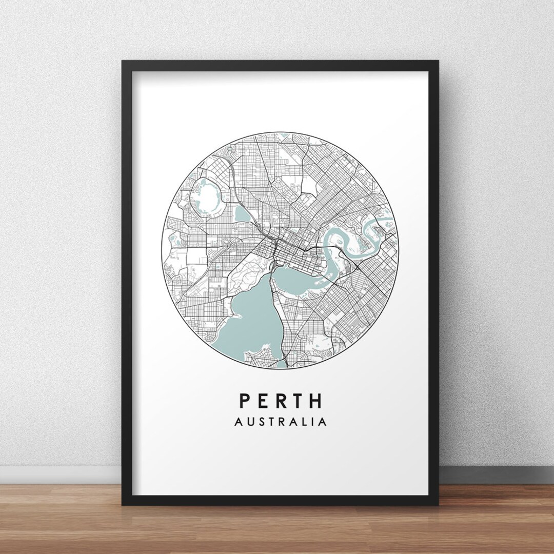 Perth City Map Print, Street Map Art, Perth Map Poster, Perth Map Print ...