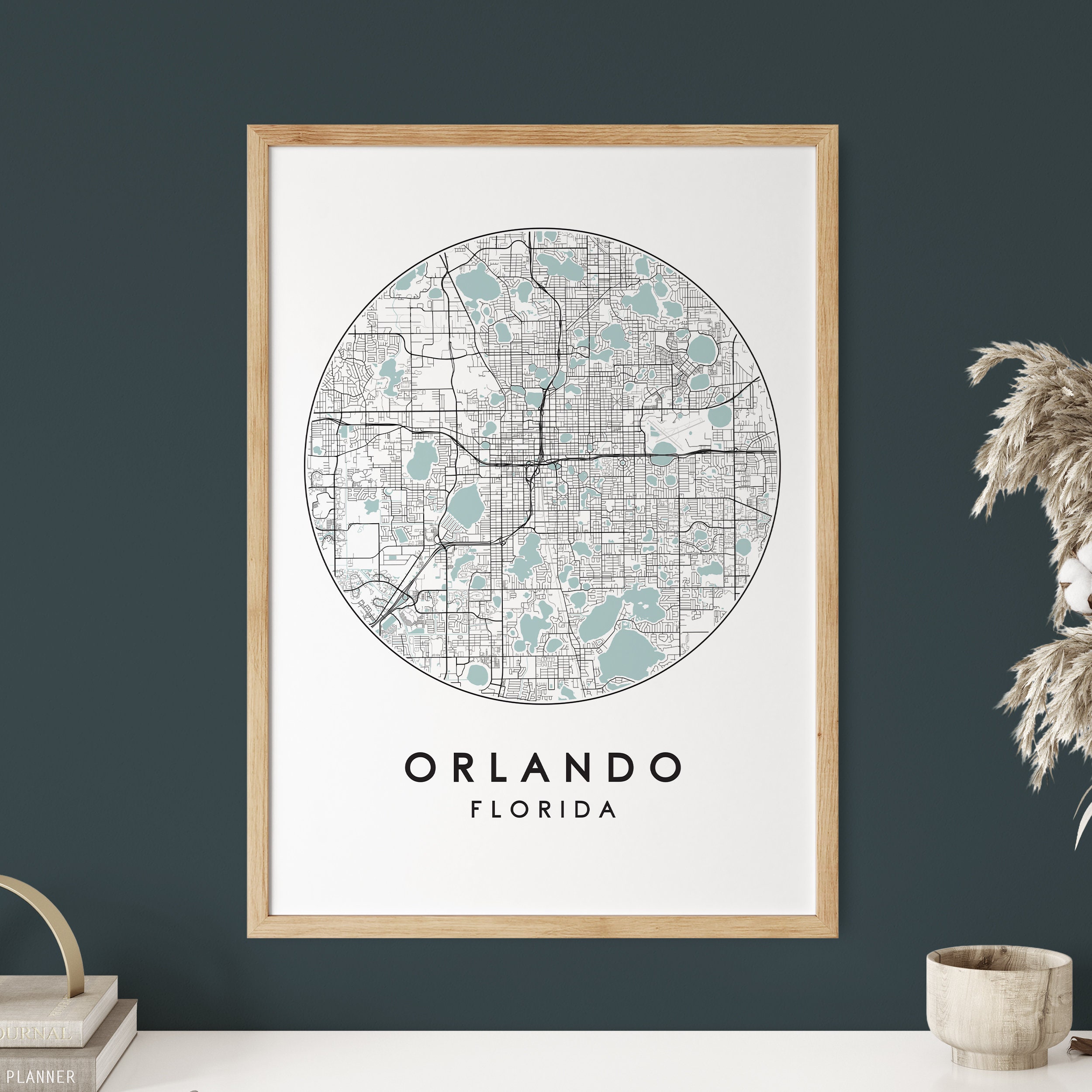 Orlando City Map Print Street Map Art Orlando Map Poster | Etsy