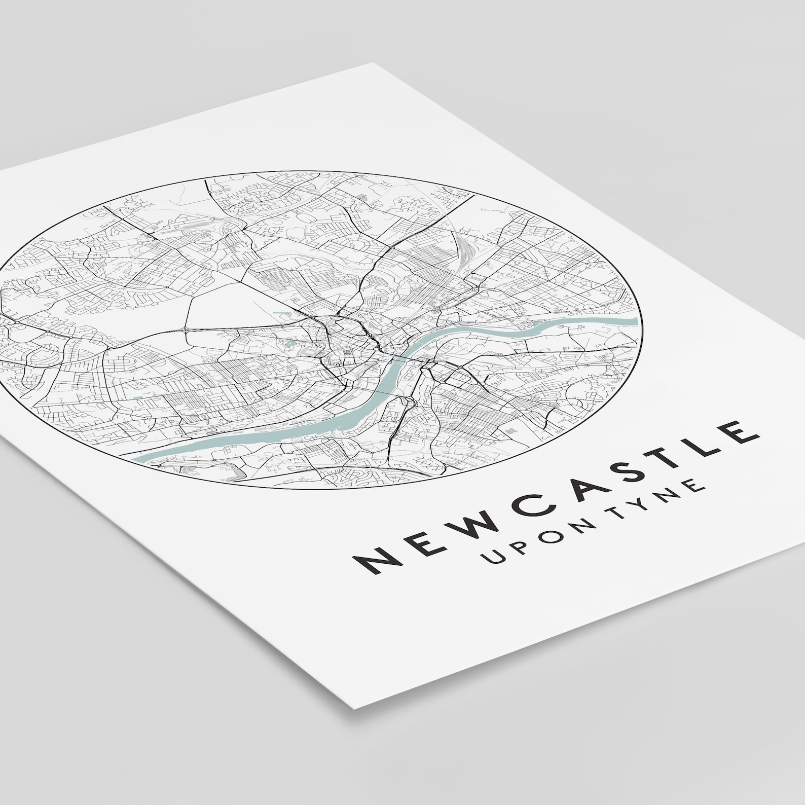 Newcastle City Map Print, Street Map Art, Newcastle Map Poster ...