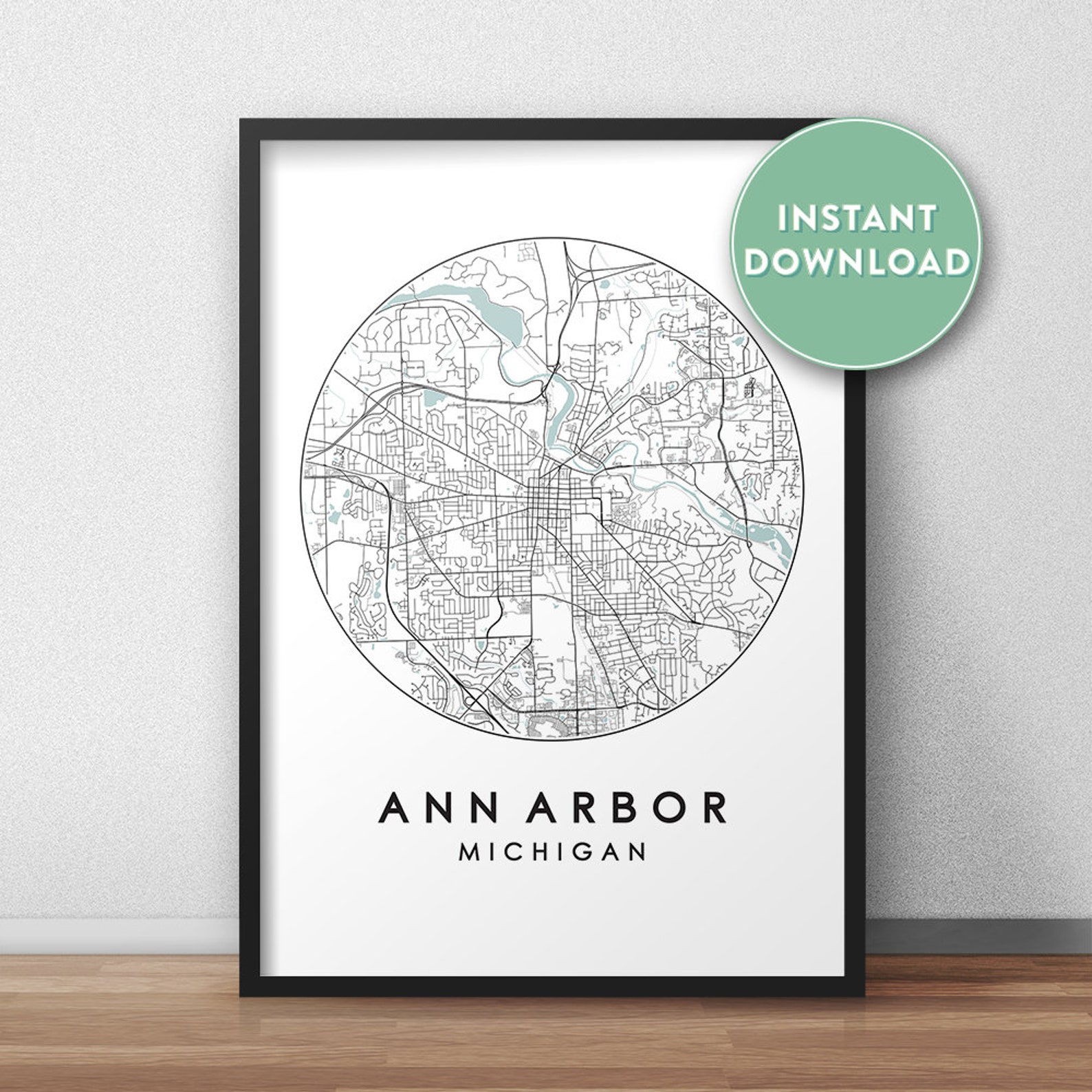 Ann Arbor City Map Printable, Street Map, Ann Arbor Map Print, City Map ...