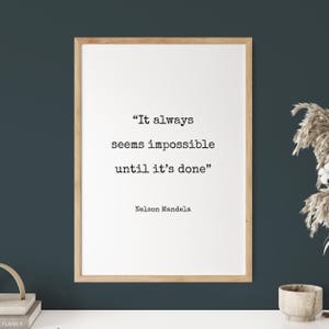 Nelson Mandela Quote Print - Typography Print, Quote Print ...