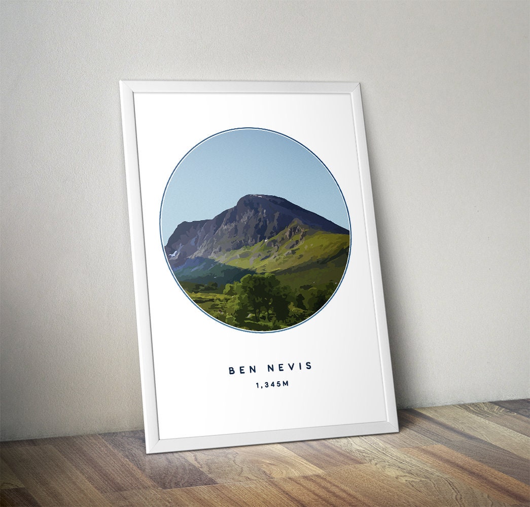 Ben Nevis, Mountain Print, Landscape Print, Ben Nevis Print, Mountain ...