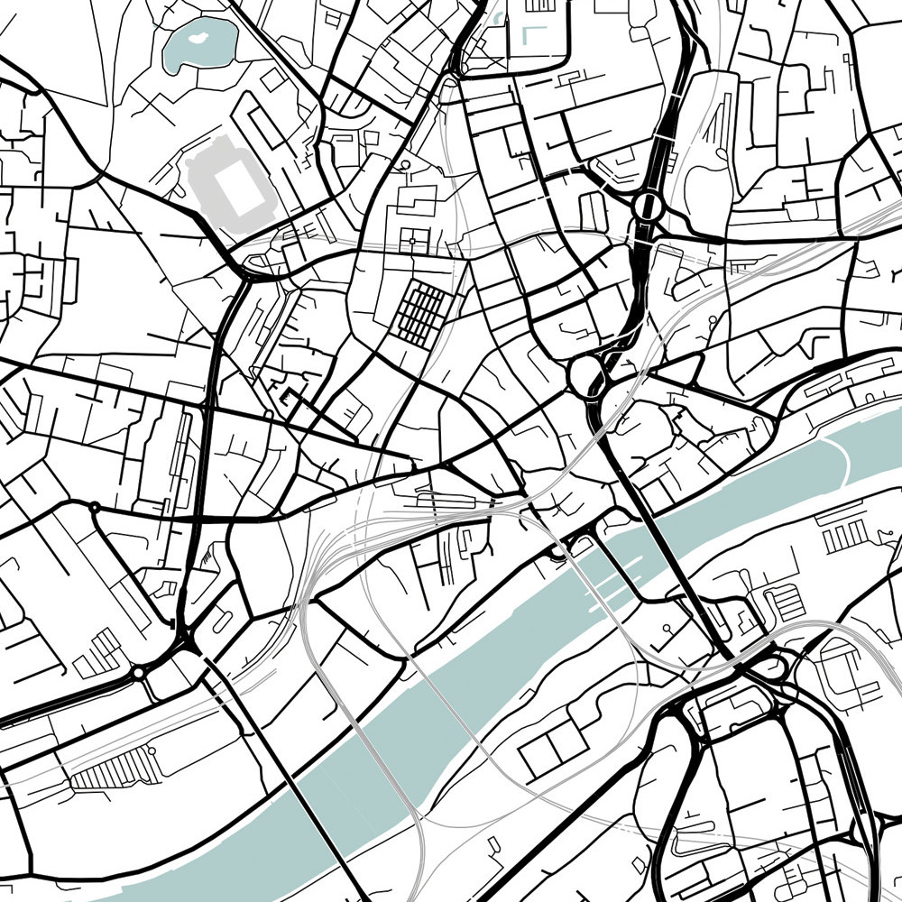 Newcastle City Map Print Street Map Art Newcastle Map - Etsy