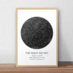 Framed Custom Star Map Print, Anniversary Gift, Night Sky Print, Star ...