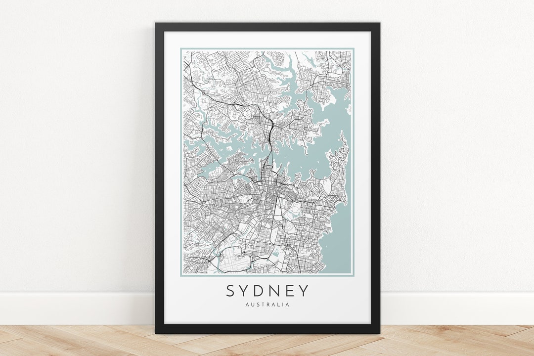 Sydney City Map Print, Street Map Art, Sydney Map Poster, Sydney Map ...