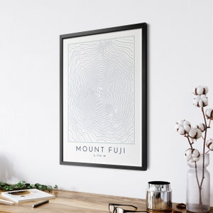 Mount Fuji Topographic Map Print, Contour Lines Map Print, Mount Fuji ...